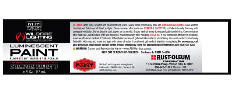 Wildfire Visible Luminescent Paints | Acrylic Black Light Paints