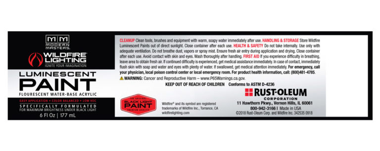 Wildfire Invisible Luminescent Paints | Acrylic Black Light Paints